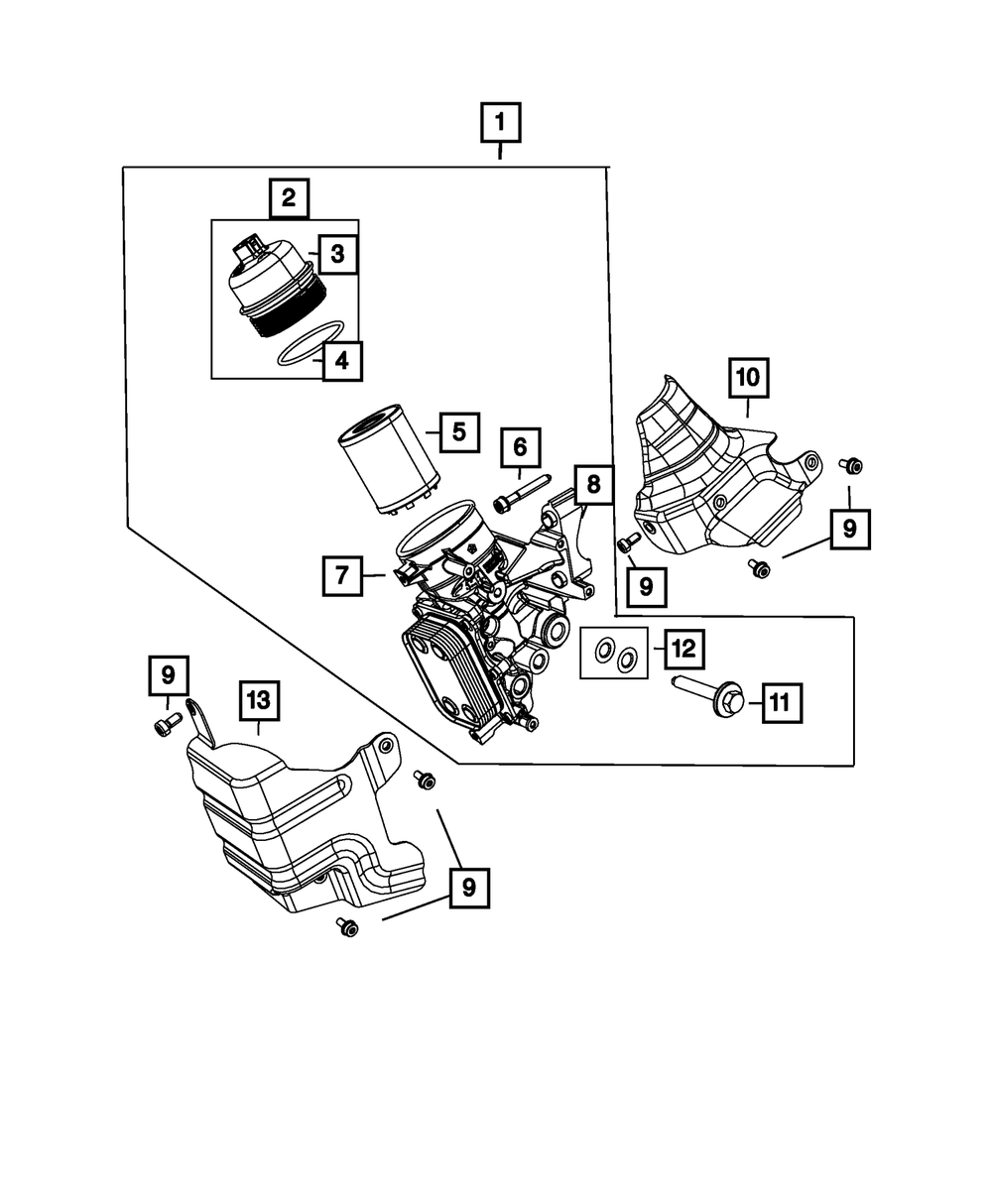68189842AA - 2014-2019 Mopar - Engine Oil Filter Housing | Mopar OEM ...