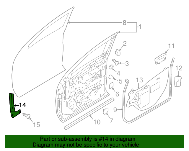 2016-2023 Nissan Sash Channel - Driver's Side (LH) H0215-EZ0MA ...