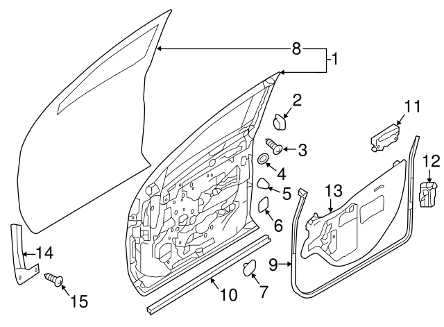 80874-AX000 - Door Shell Grommet 2003-2024 Nissan | Nissan Parts ...