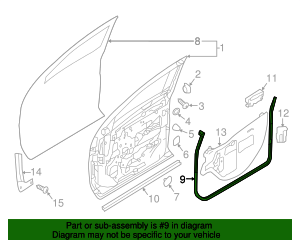 80831-9FV0C - Door Seal 2017-2024 Nissan | AutoNation Parts