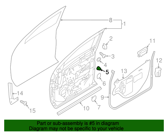 2004-2024 Nissan Door Shell Bumper 80872-6FL0B | Nissan Parts Store