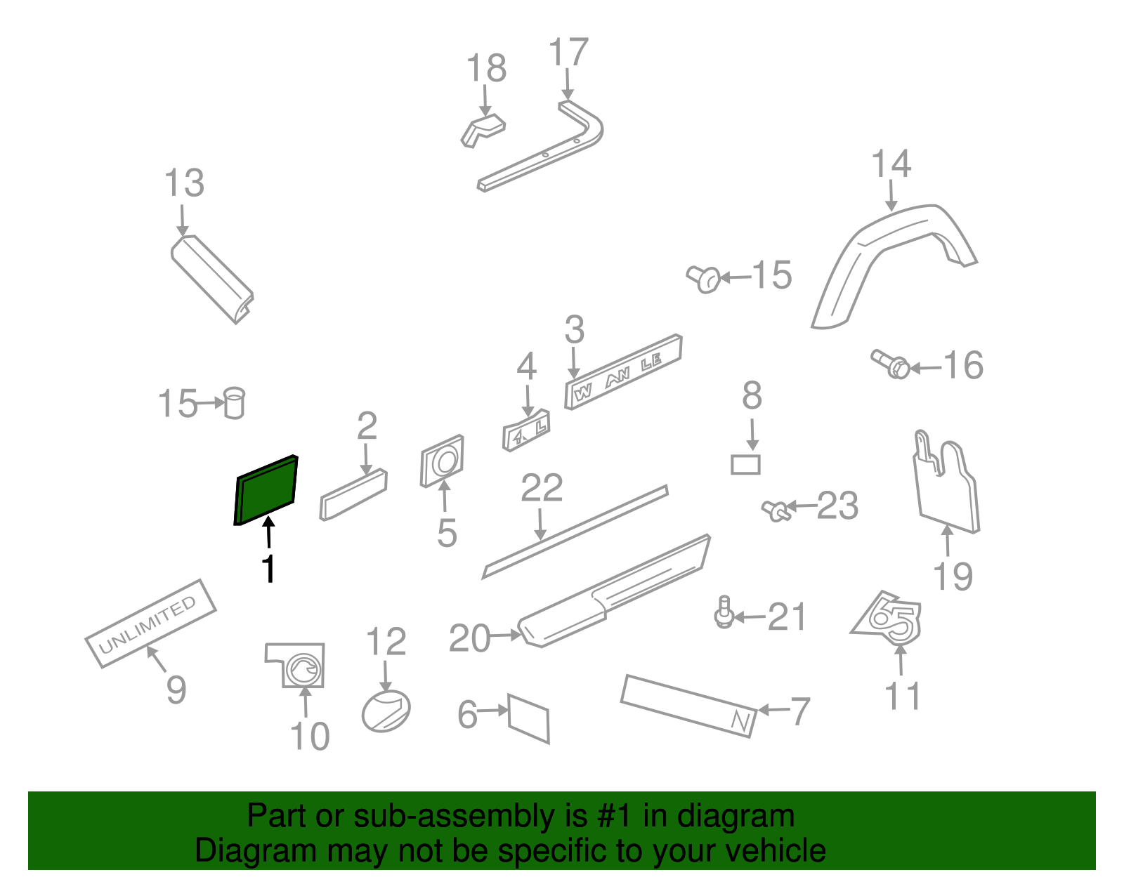 1997-2006 Jeep Wrangler Decal 5FC84HA9AB | Mopar Parts Canada