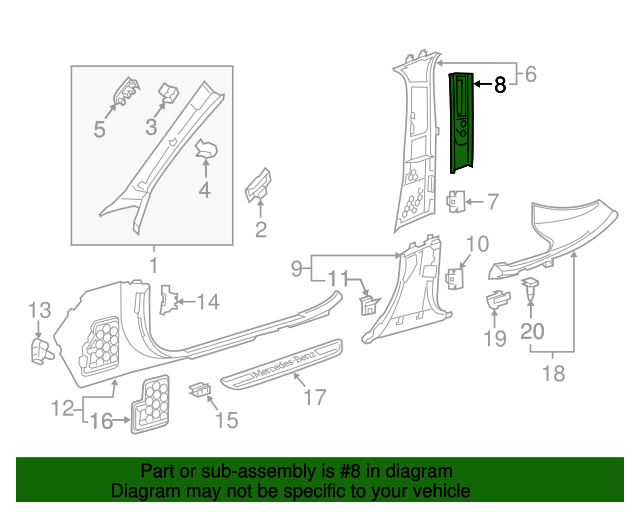 2015-2021 Mercedes-Benz Adjust Cover 205-690-10-30-9051 | MB OEM Parts