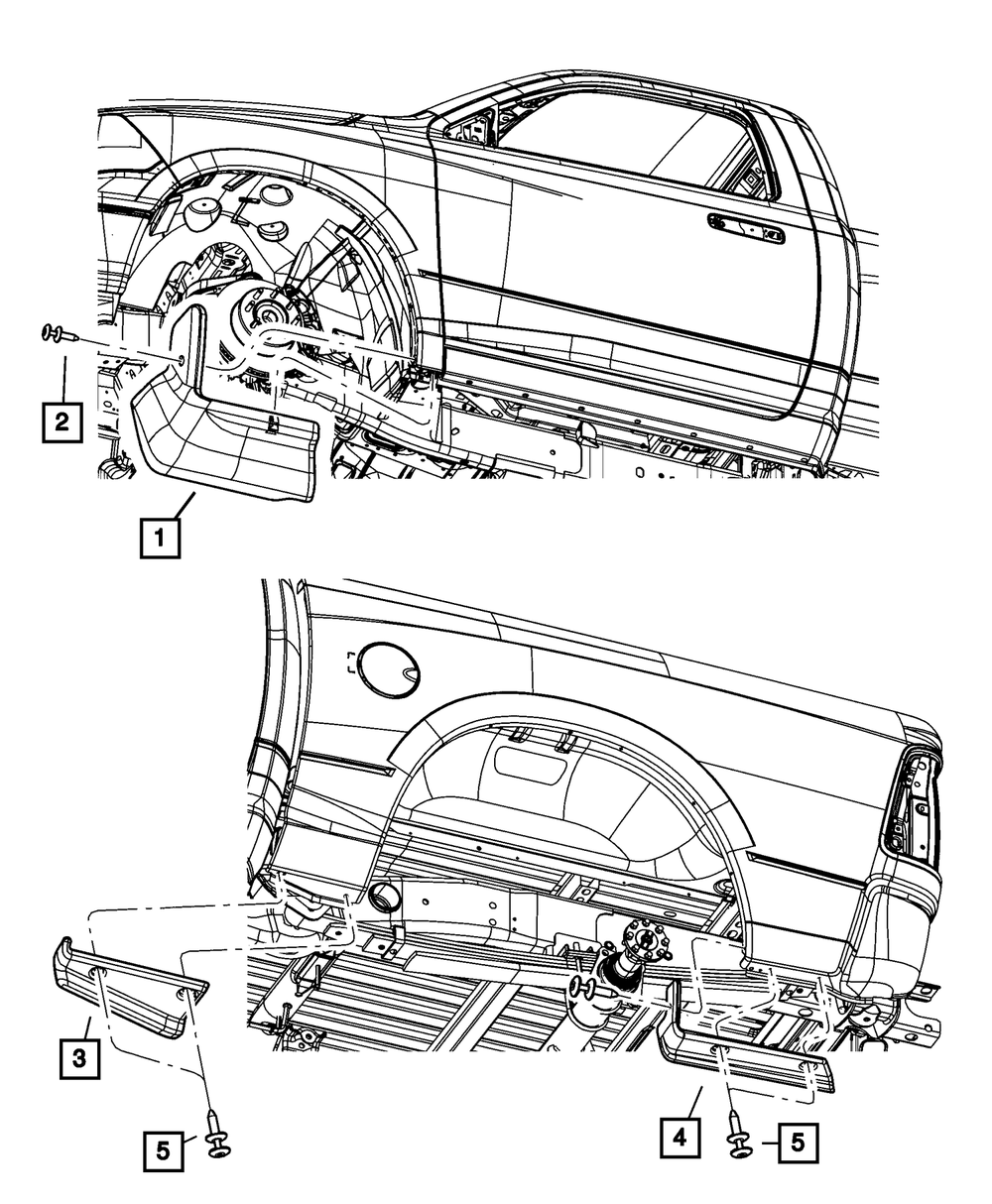 2011-2023 Ram Rear Wheel Opening Spat, Right 68088980AA | Retail ...