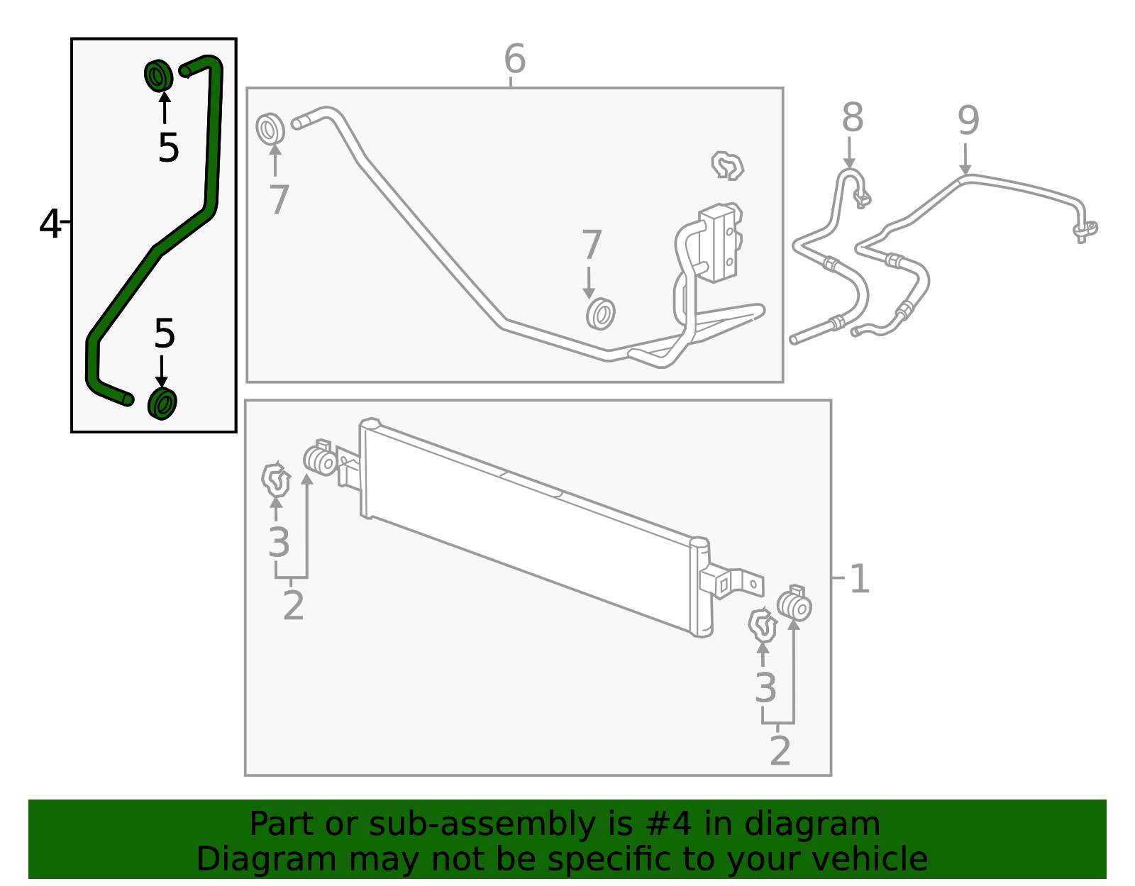 2017-2024 GM Automatic Transmission Fluid Cooler Inlet Line 23100571 GM ...