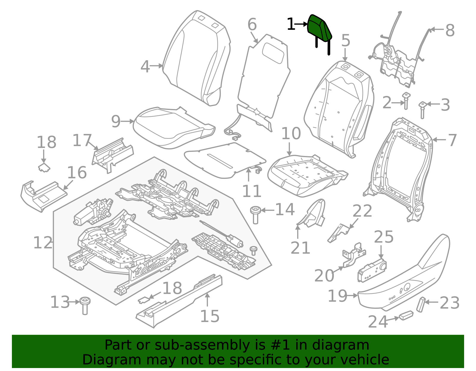 LJ8Z-58611A08-AF - High-Quality Headrest for 2021 Ford Mustang Mach-E ...