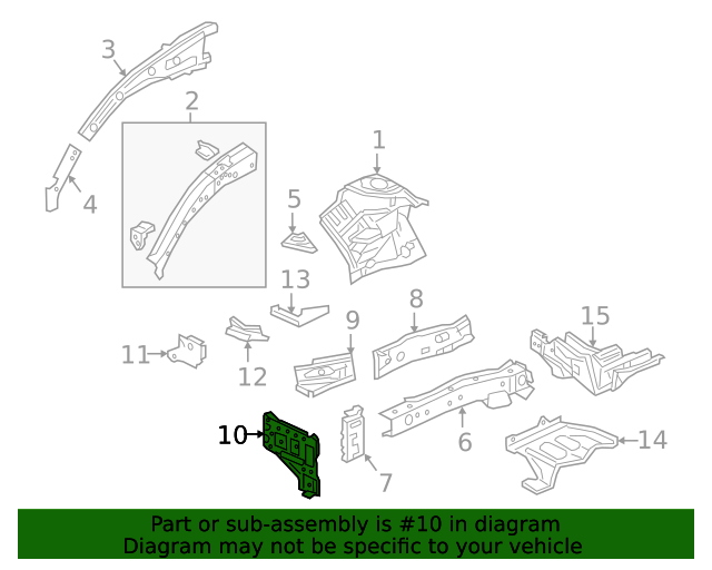 2019-2021 Acura RDX Flange, L Front Bumper Beam Extension 60919-TJB ...