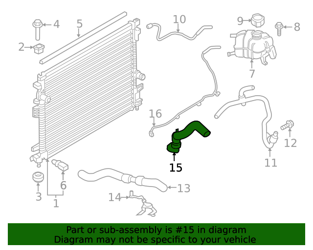 2019-2021 Ford Lower Hose K2GZ-8286-C | TascaParts.com