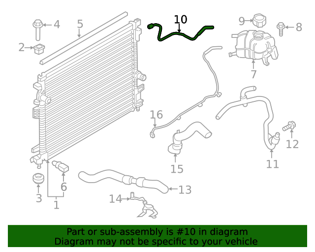 2019-2023 Ford Engine Coolant Overflow Hose lx6z8075a | TascaParts.com