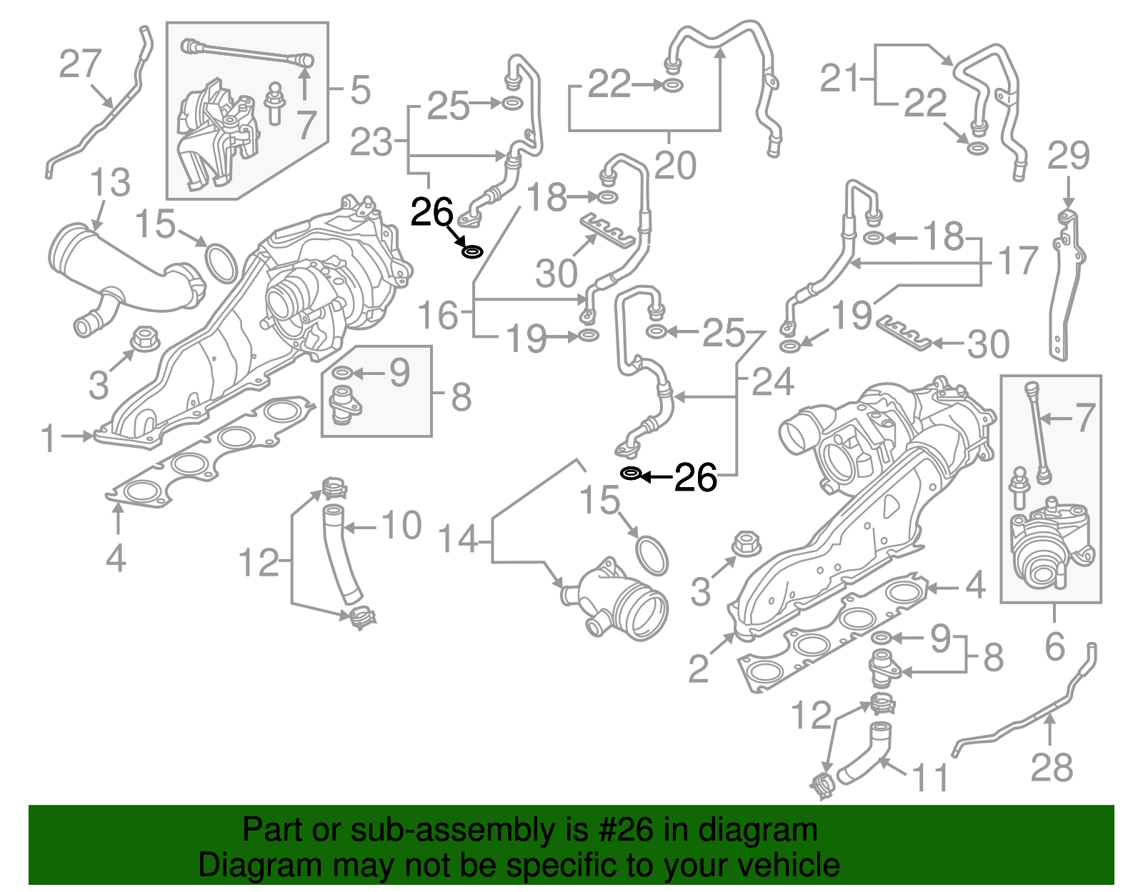 2013-2018 Audi Water Pipe Lower Seal WHT-001-011-A | Audi USA Parts