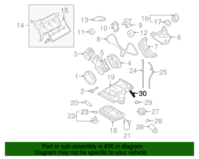2001-2005 Volkswagen Passat Oil Cooler Union 028-115-721-B | QuirkParts