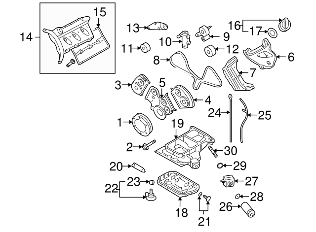 2001-2005 Volkswagen Passat Oil Cooler Union 028-115-721-B | QuirkParts