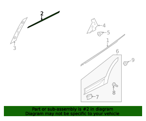 83850-S1000 - Door Reveal Molding 2019 Hyundai Santa Fe | AutoNation Parts