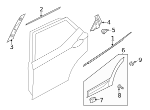 2021-2023 Hyundai Santa Fe Side Molding 87732-S2AB0 | OEM Parts Online