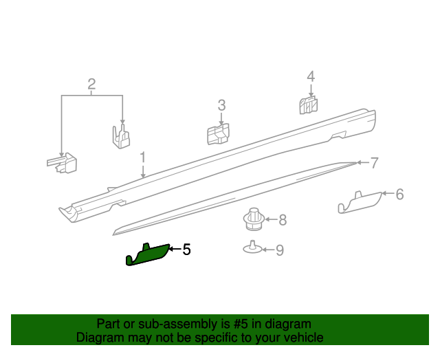 212-698-02-77-9999 - Rocker Molding Cover 2014-2016 Mercedes-Benz ...