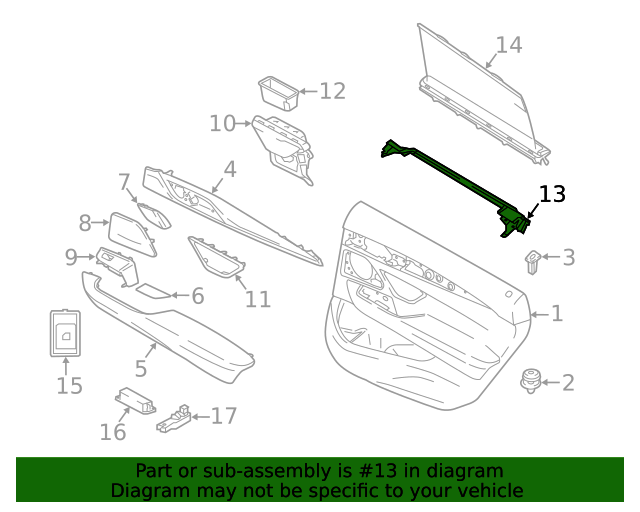 51357392347 - 2018-2019 BMW 640i xDrive Gran Turismo Belt Weather-Strip ...