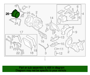 27375-1LA1A - Blower Motor 2011-2024 Nissan | Nissan Parts ...