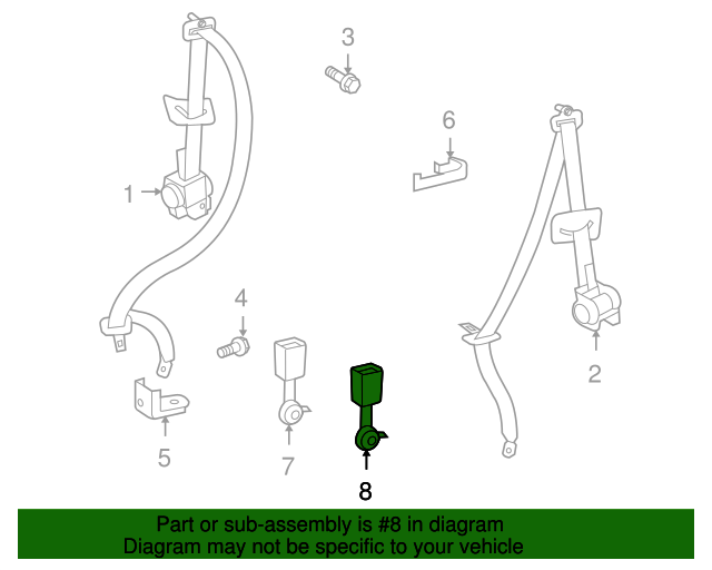 2010-2023 Toyota 4Runner Buckle 73590-60020-C1 | Toyota Parts