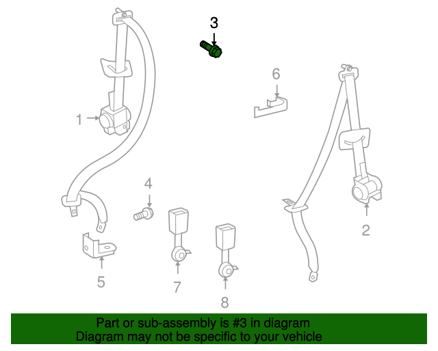 90080-11699 - Head Air Bag Bolt - 2008-2021 Toyota | OEM Genuine Parts