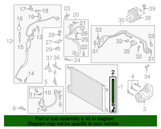 2016 Audi A3 Sportback e-tron A/C Receiver Drier 5Q0-298-403 | OEM ...