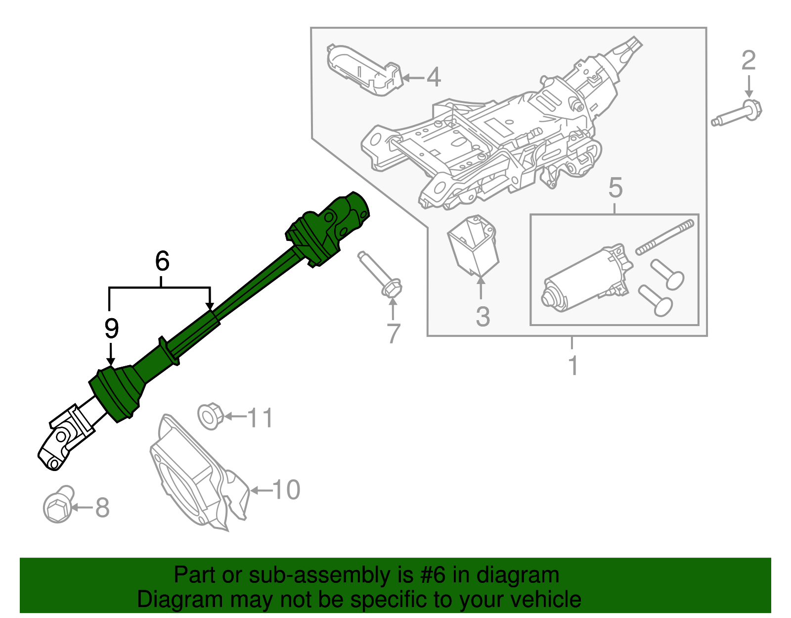 GB5Z-3B676-C - Lower Shaft 2016-2019 Ford | Big 3 Auto Parts
