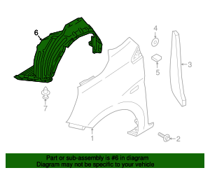 2021-2024 Mitsubishi Fender Liner 5370C254 | Mitsubishi Parts Warehouse