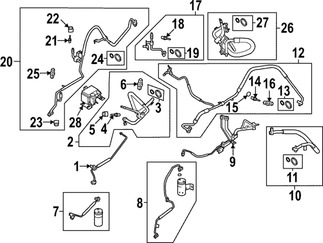 NL3Z-19867-B - A/C Refrigerant Suction Hose 2022-2024 Ford F-150 ...