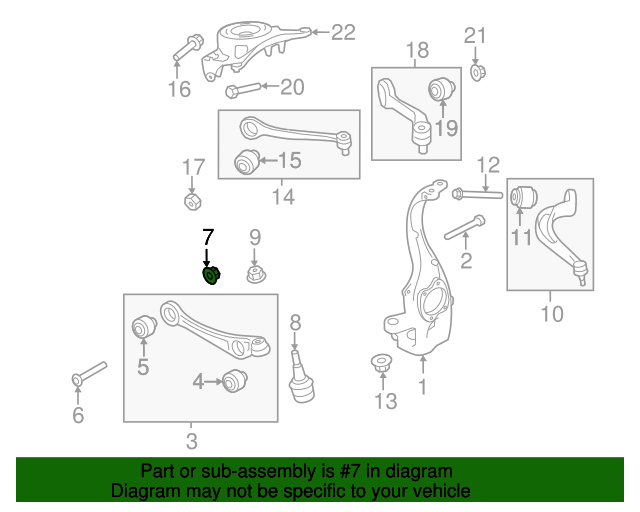 2008-2023 Audi Ft Lower Control Arm Lock Nut WHT-001-987 | Audi USA Parts