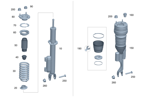 Spring Strut and Spring Strut Mounting Front for 2024 Mercedes-Benz ...