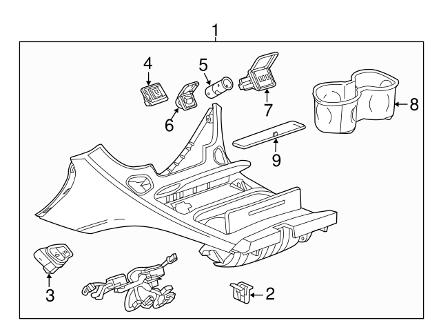 2017-2020 GM Black Front Floor Console Trim Plate 84627116 GM ...