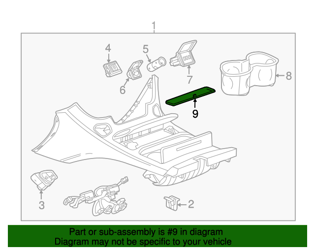 2015-2020 GM Front Floor Console Front Compartment Liner 22946568 GM ...