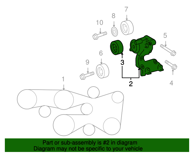 16620-31051 - Serpentine Tensioner - 2010-2020 Toyota | Toyota Parts ...