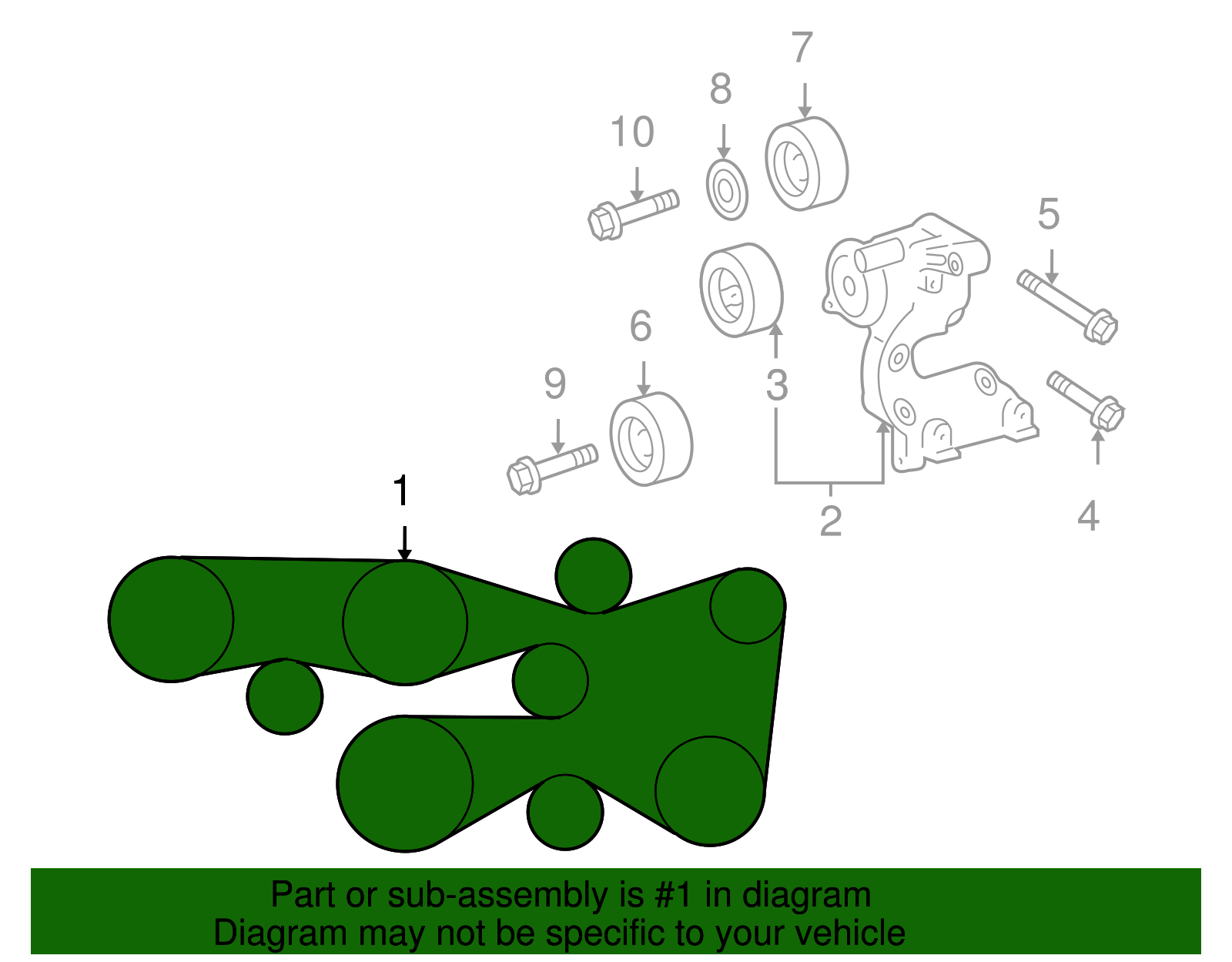 Genuine Toyota Serpentine Belt part# 90916-A2015 for 2010-2024 Toyota ...
