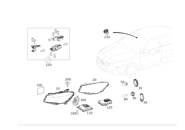 117-906-68-00 - Composite Headlamp - Right - Xenon 2014-2019 Mercedes ...