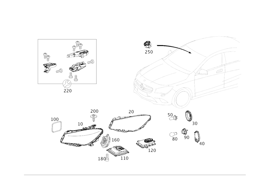 2014-2019 Mercedes-Benz Composite Headlamp - Left - Halogen 117-820-02 ...