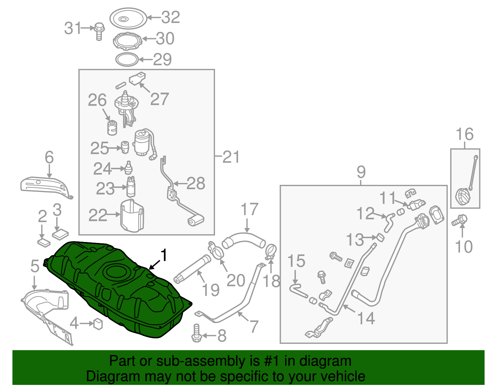 2014-2024 Kia Fuel Tank 31150-B2500 | Retail Performance Auto Parts