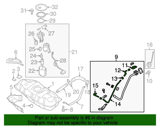 31030-B2500 - Filler Neck - 2014-2019 Kia | Kia Auto Parts