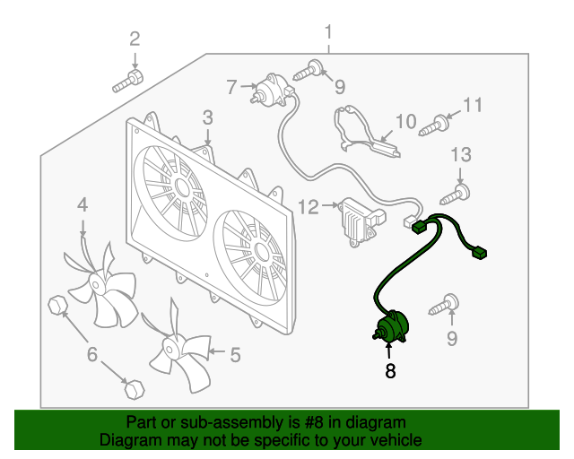 CY02-15-150C - Fan Motor - Driver's Side (LH) 2007-2015 Mazda CX-9 ...