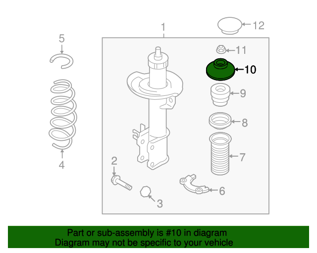 2008 Saturn Astra Front Suspension Strut Mount 13186959 GM ...