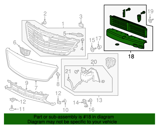 2016-2018 Cadillac CT6 Front Bumper Shutter 23278687 GM | GMPartsDirect.com