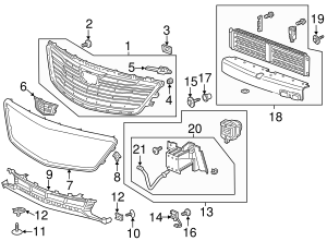84124487 - Front Upper Grille 2016-2018 Cadillac CT6 | AutoNationParts.com