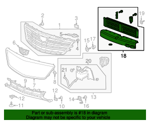2016-2018 Cadillac CT6 Front Bumper Shutter 23278688 | TascaParts.com