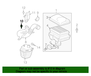 2001-2009 Toyota Prius Air Inlet Duct Bolt 91631-B0630 | Toyota Parts ...