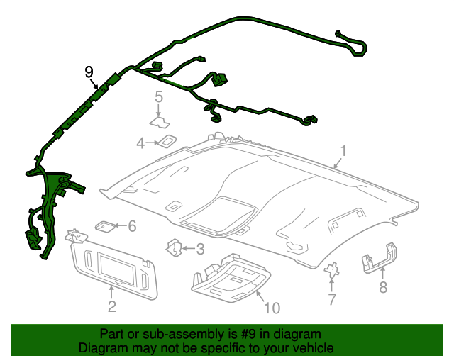 2014-2017 GM Headliner Wiring Harness 23156780 | GMPartsDirect.com