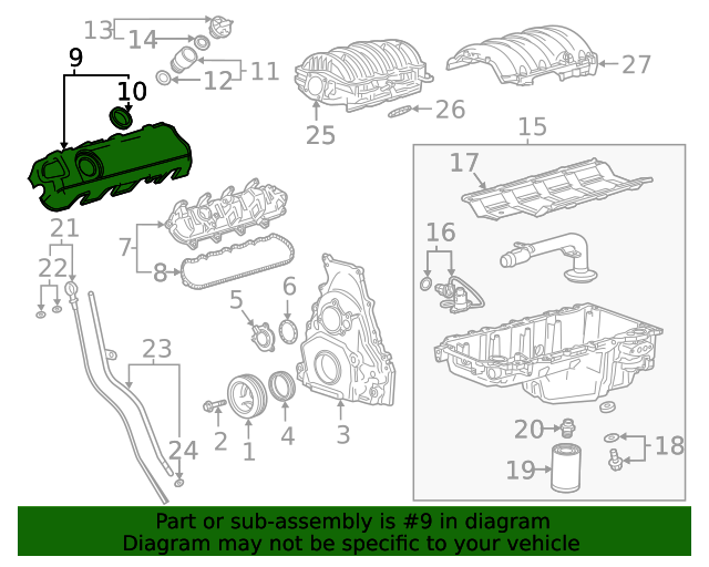 Genuine OEM Driver Side Valve Rocker Arm Cover Insulator Part# 12703339 ...