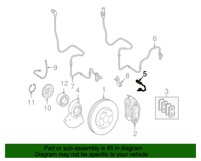 171-540-06-17 - Brake Pad Wear Indicator Sensor 2003-2021 Mercedes-Benz ...