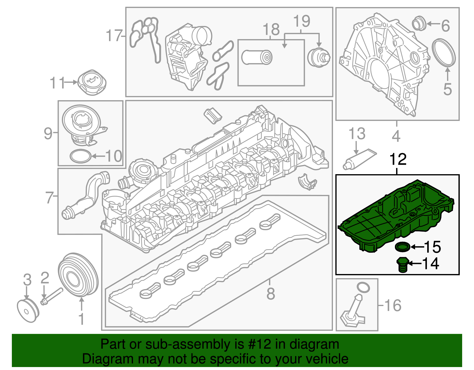 11-13-7-800-325 - Oil Pan - 2014-2016 BMW | Buy BMW Parts Now