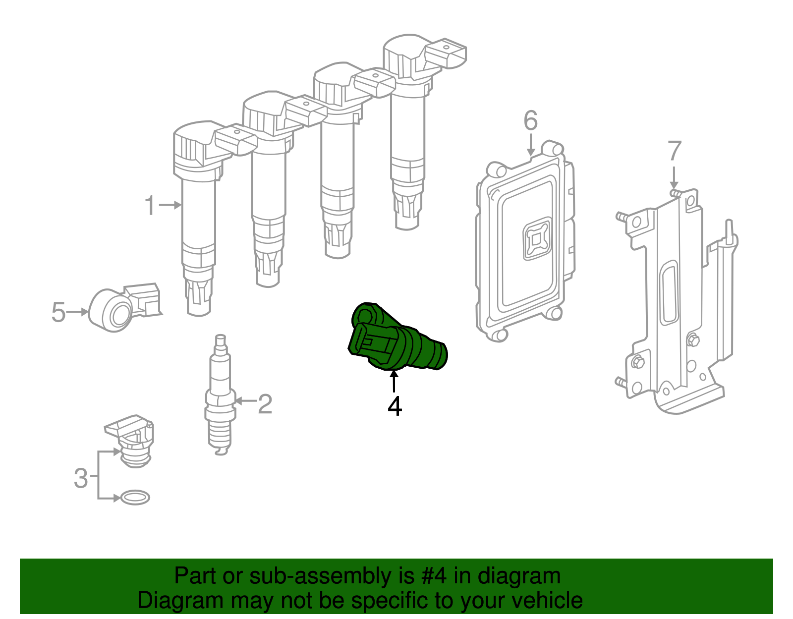 2013-2015 Chevrolet Engine Crankshaft Position Sensor 25199130 GM ...