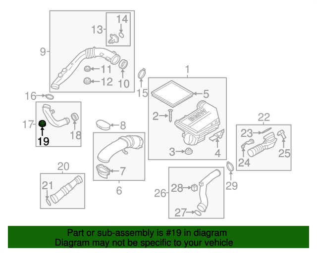 Genuine BMW 13-71-7-593-170 | Air Outlet Duct Bushing | FREE Shipping ...