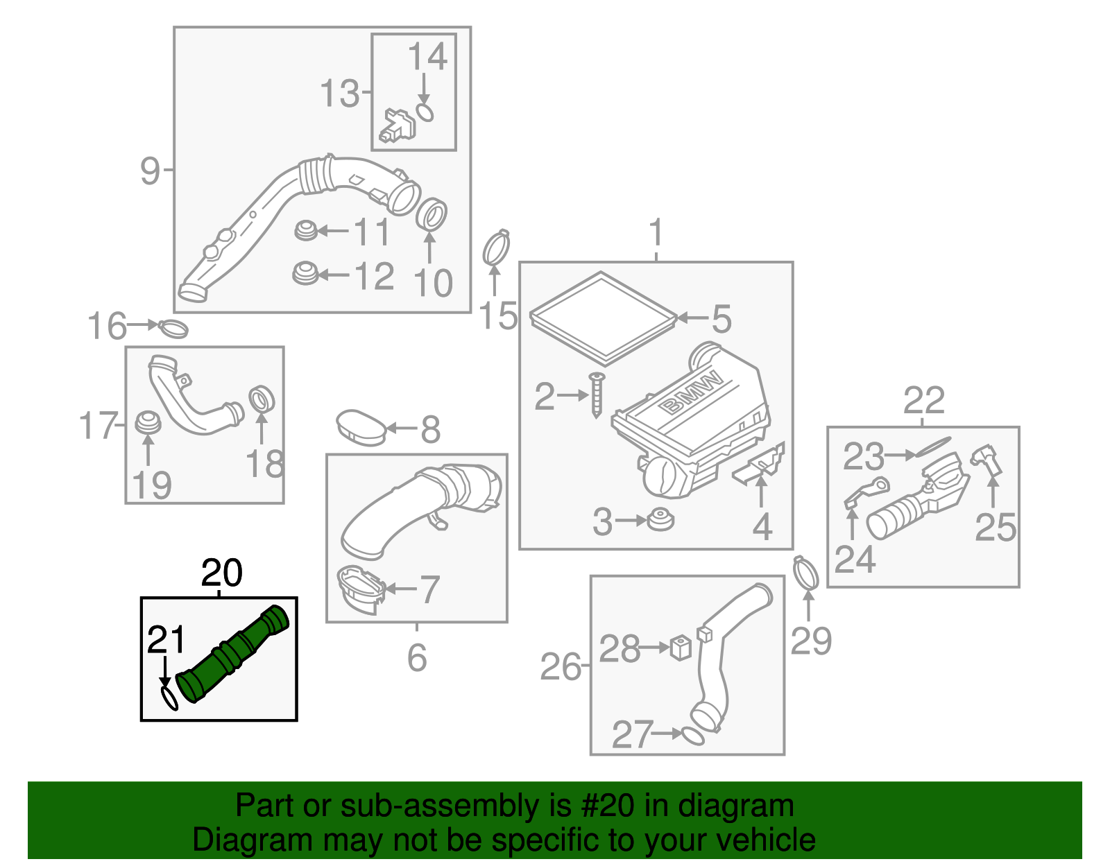 13717629284 - 2014-2019 BMW Air Inlet Duct (13-71-7-629-284) | Parts ...
